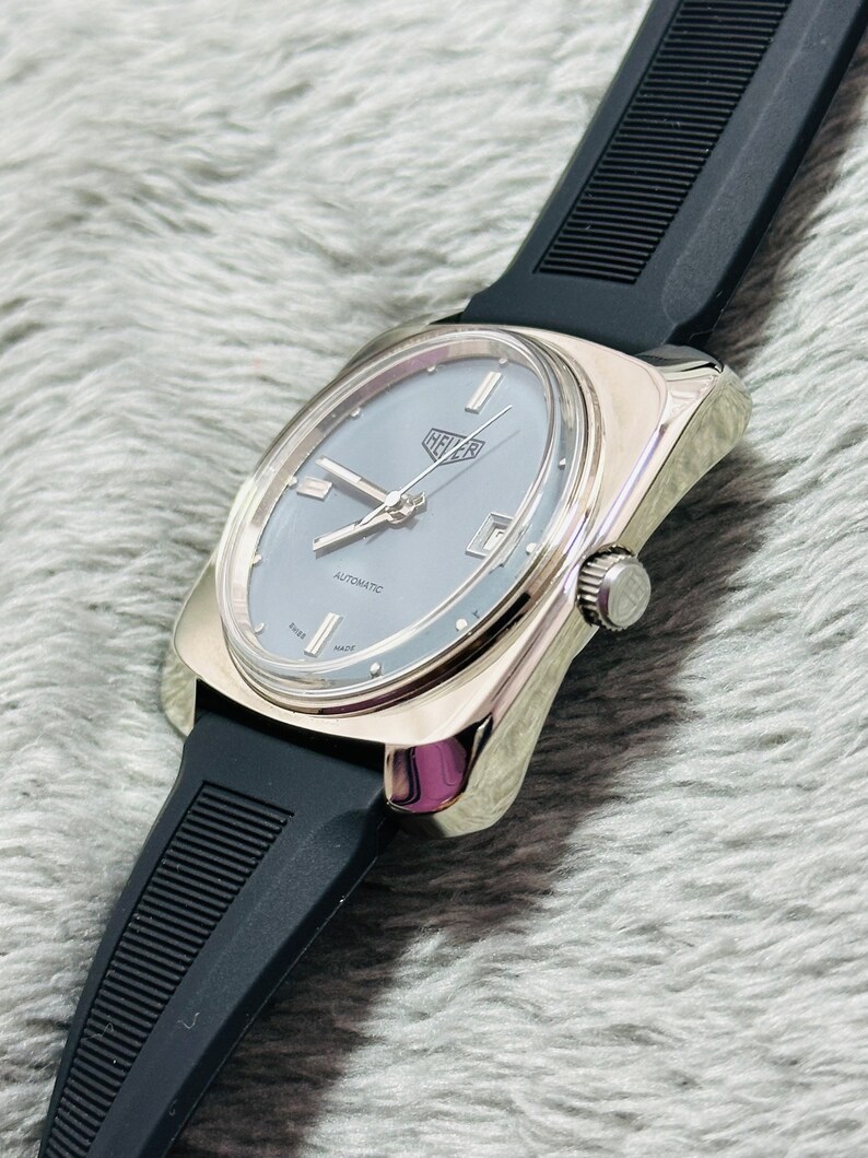 Vintage Tag Heuer Geneve Automatic Swiss Made White Date Gray Dial for ...