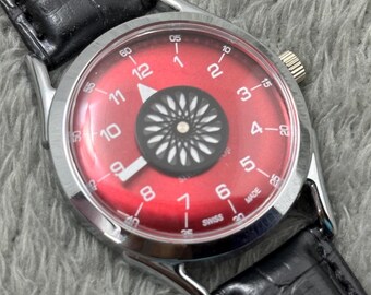 Rare Vintage ORIS Red Dial Hand Winding FHF Movement ST-96 Swiss Mens ...