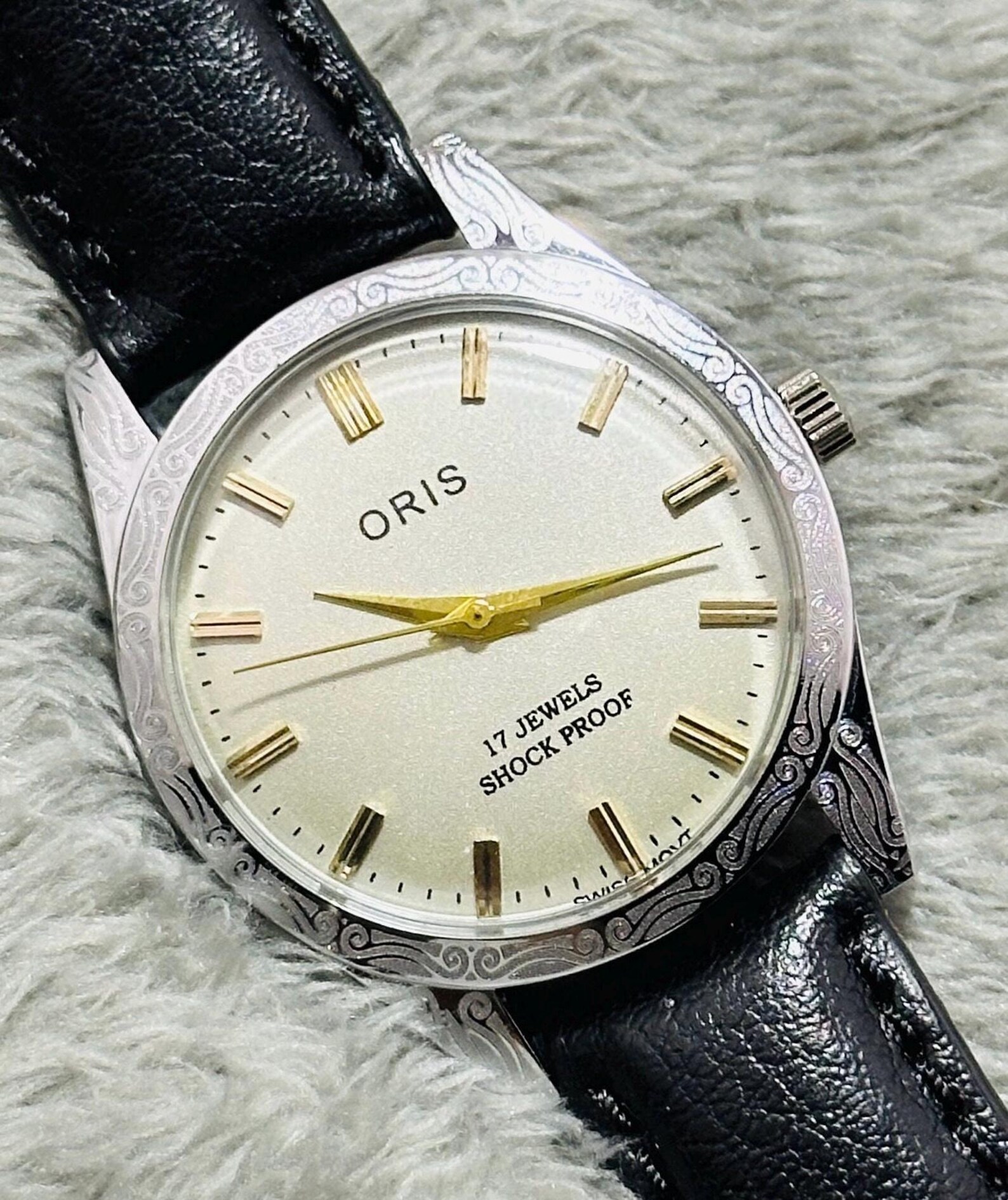 Vintage Rare Oris Silver Dial Hand Winding Wrist Watch Men's Gents FHF ...