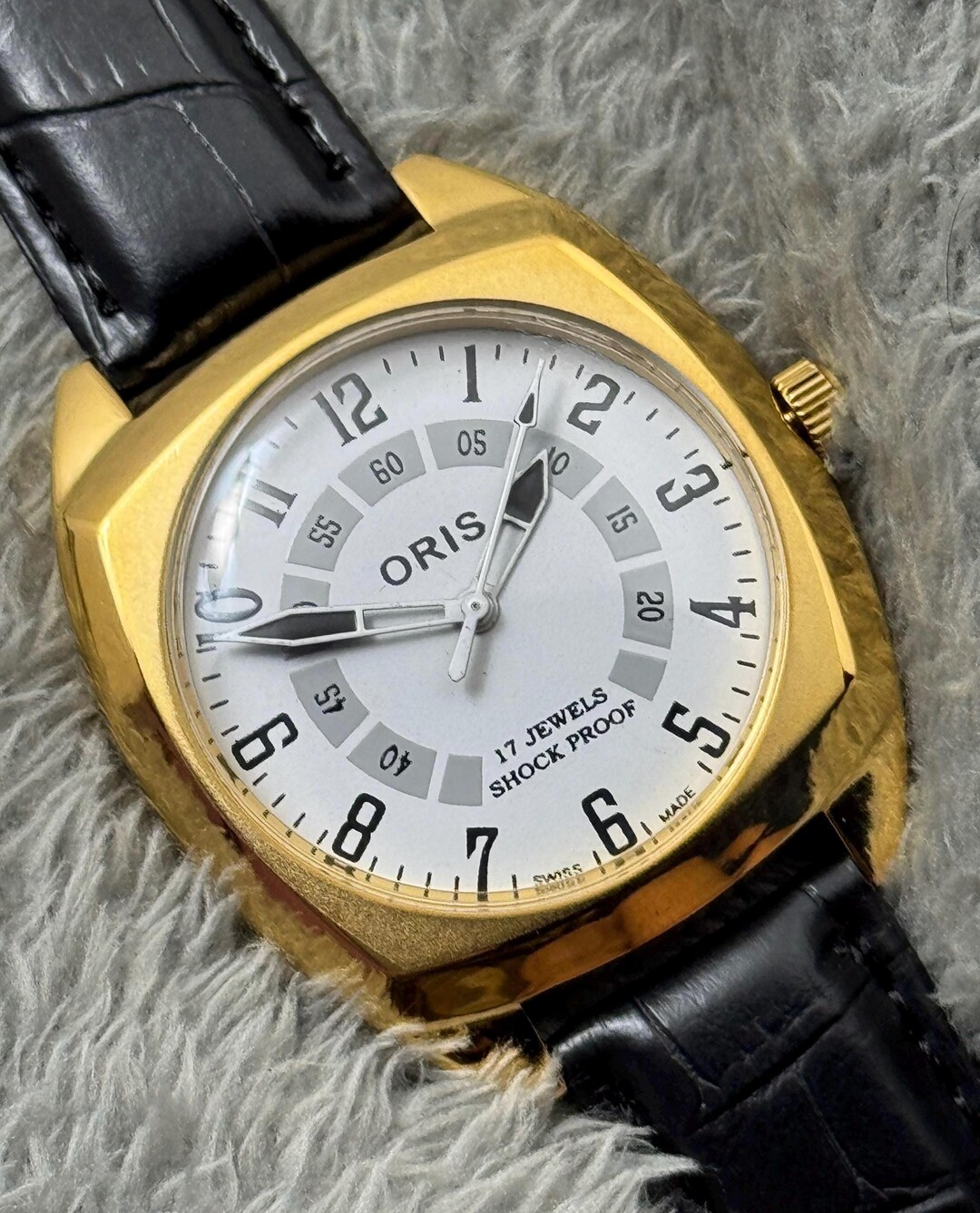 Vintage Rare Oris White Dial Hand Winding Wrist Watch Men's Gents FHF ...