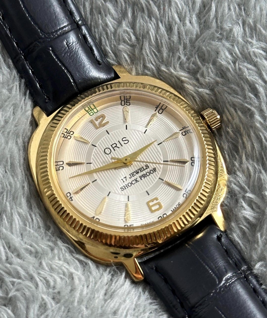 Vintage Oris Silver Dial Gold Case Men's Hand-winding Wristwatch FHF ...