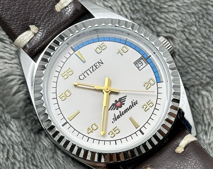 Citizen White Dial Automatic Date Men's Watch Authentic Watch Vintage ...