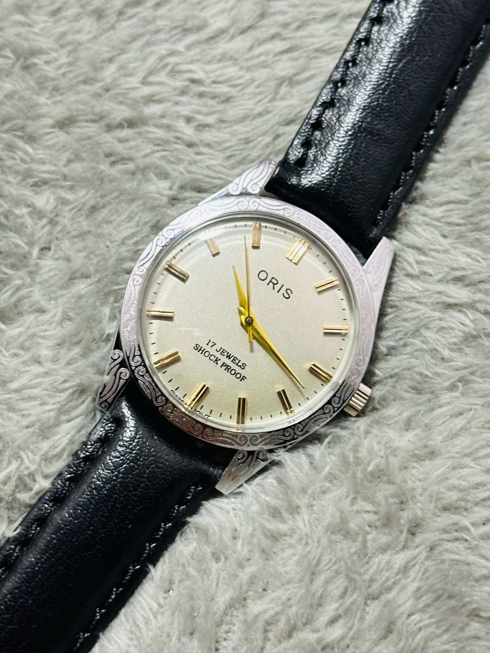 Vintage Rare Oris Silver Dial Hand Winding Wrist Watch Men's Gents FHF ...