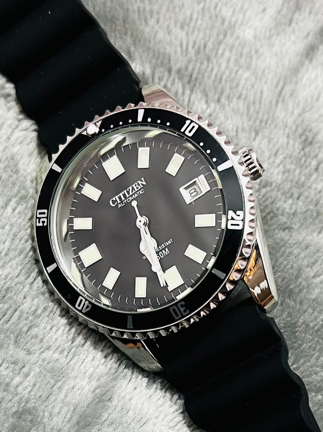 Citizen Black Dial Rotating Bazel Automatic Men's Watch Authentic ...