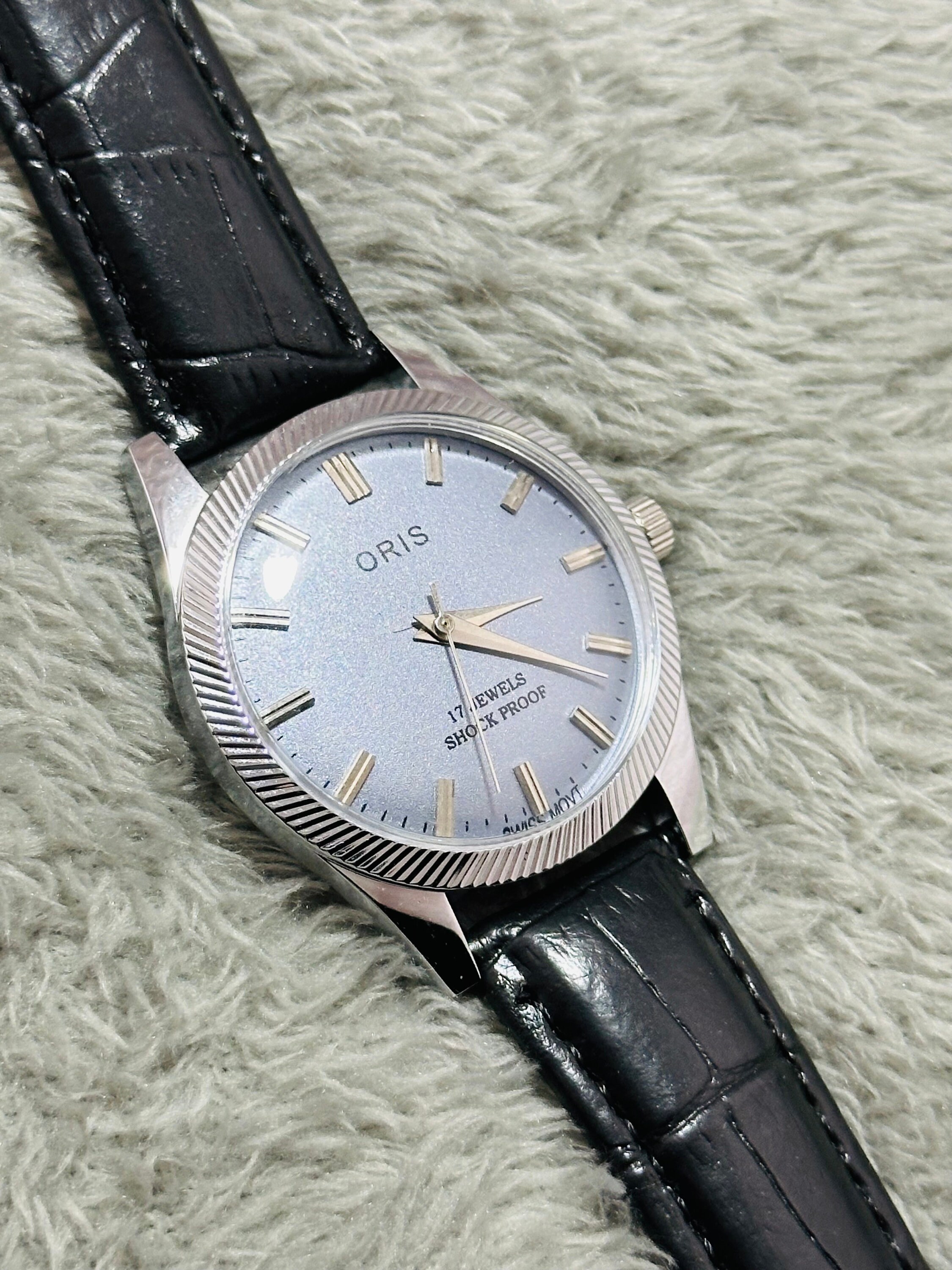 Vintage Rare Oris Silver Dial Hand Winding Wrist Watch Men's Gents FHF ...