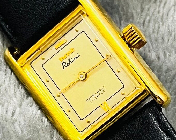HMT Rohini Tank Golden Dial Two Hands Hand Winding 17 Jewels Women's ...