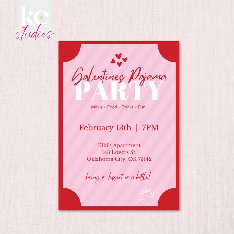 Editable Galentines Day Invitation | Valentines Day Invitation | Pink ...