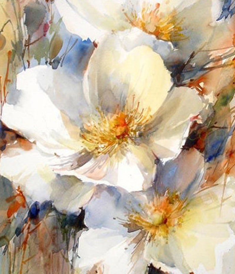 Abstract White Flower Textured Oil Painting on Canvaslarge - Etsy Abstract White Flower Textured Oil Painting on Canvaslarge - Etsy