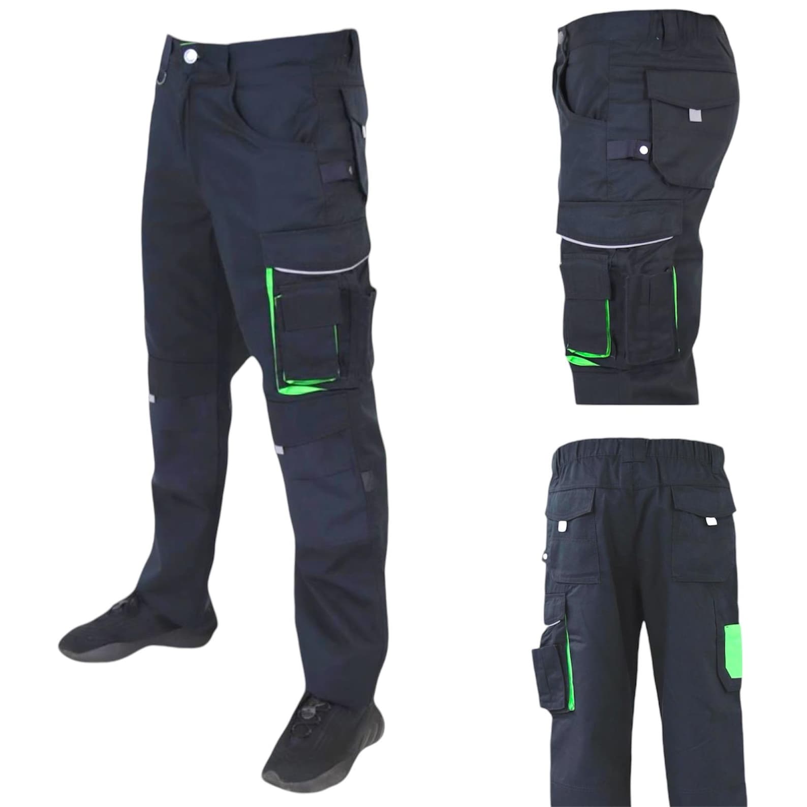 Men's Combat Cargo Work Trousers Knee Pad Pockets Safety Utility Heavy ...