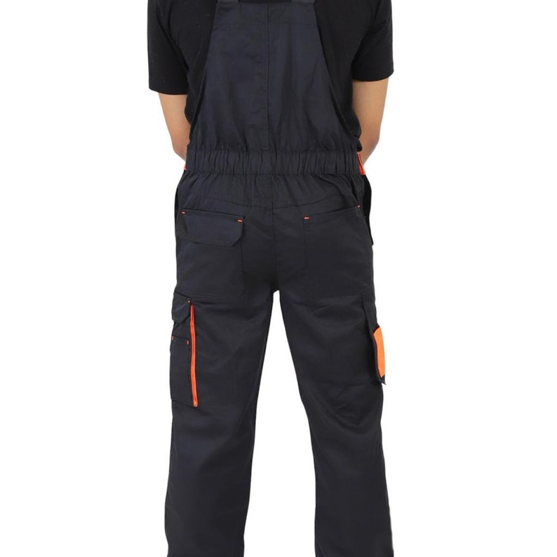 Bib and Brace Overalls Heavy Duty Work Trousers Combat Cargo Dungarees ...