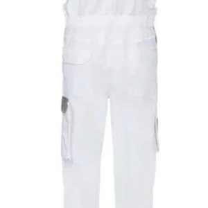 Men's Painters Decorators Bib & Brace Overalls Knee Pad Pockets White ...