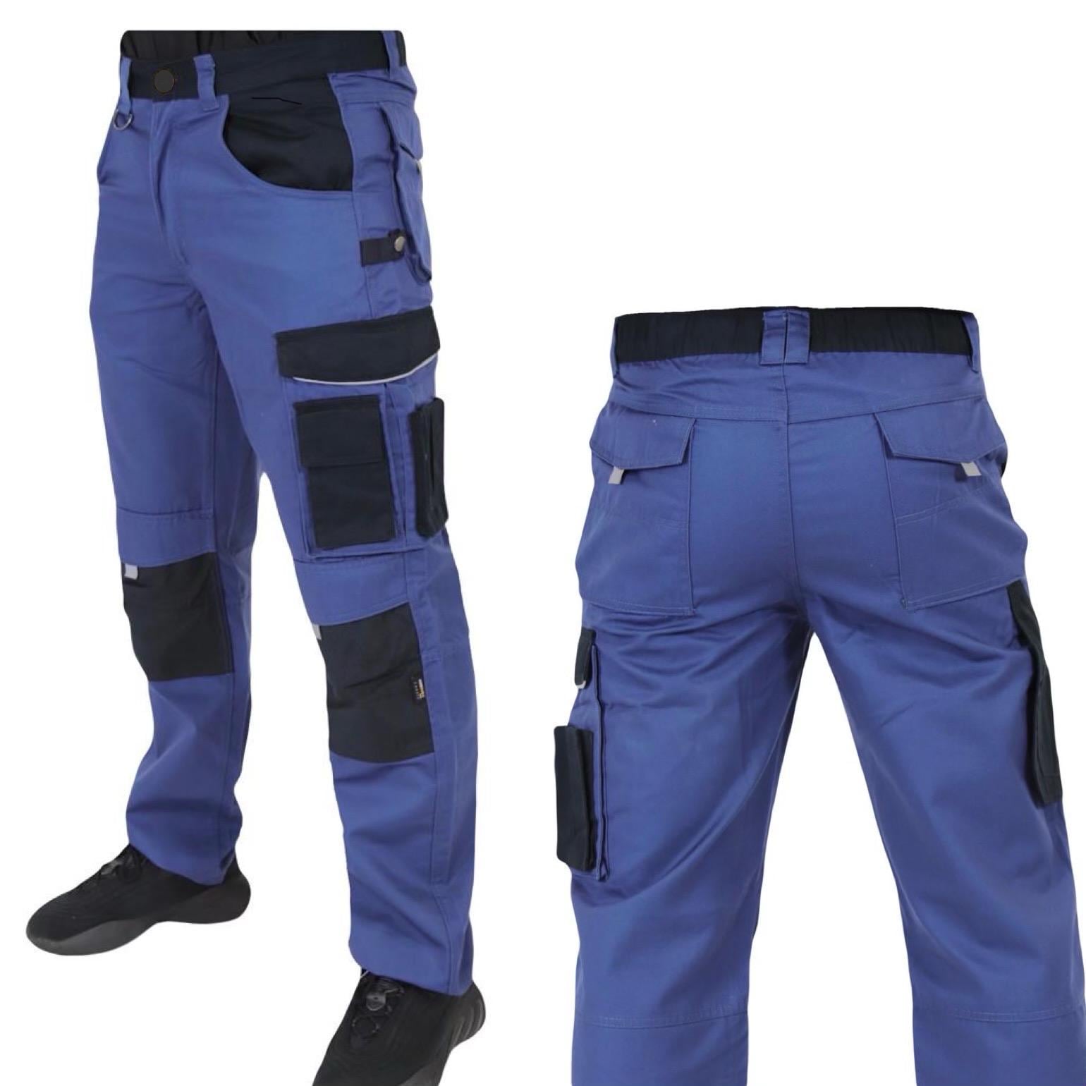 Men's Combat Cargo Work Trousers Knee Pad Pockets Safety Utility Heavy ...