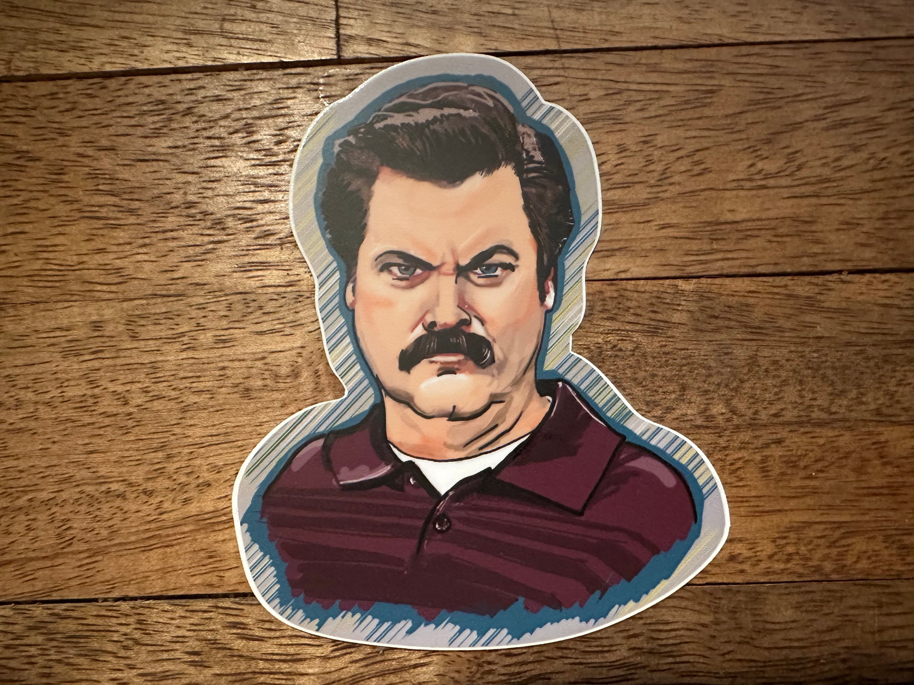 Parks and Recreation Ron Swanson Nick Offerman Die Cut Stickers - Etsy