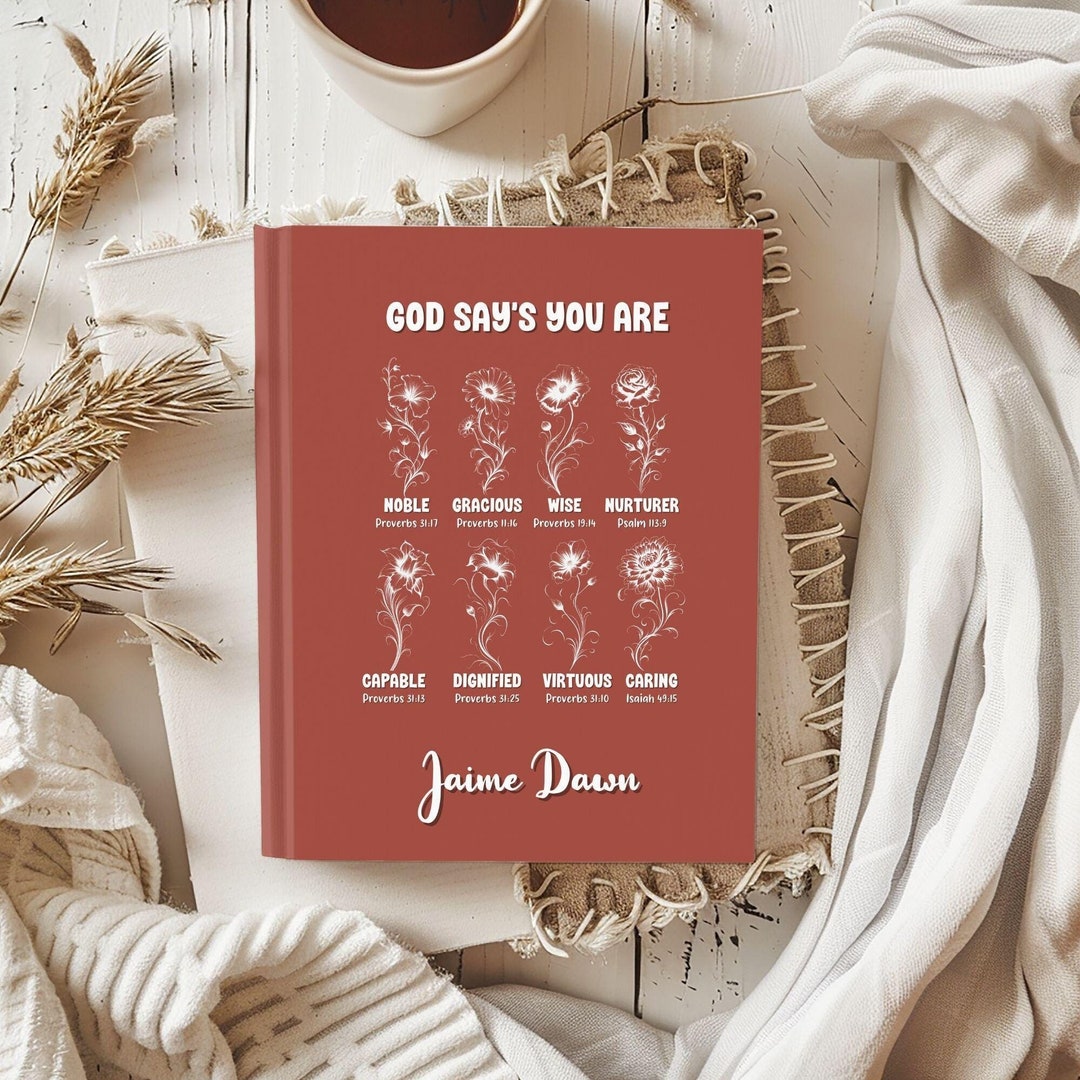 God Says Personalized Prayer Journal for Women Christian Notebook Bible ...