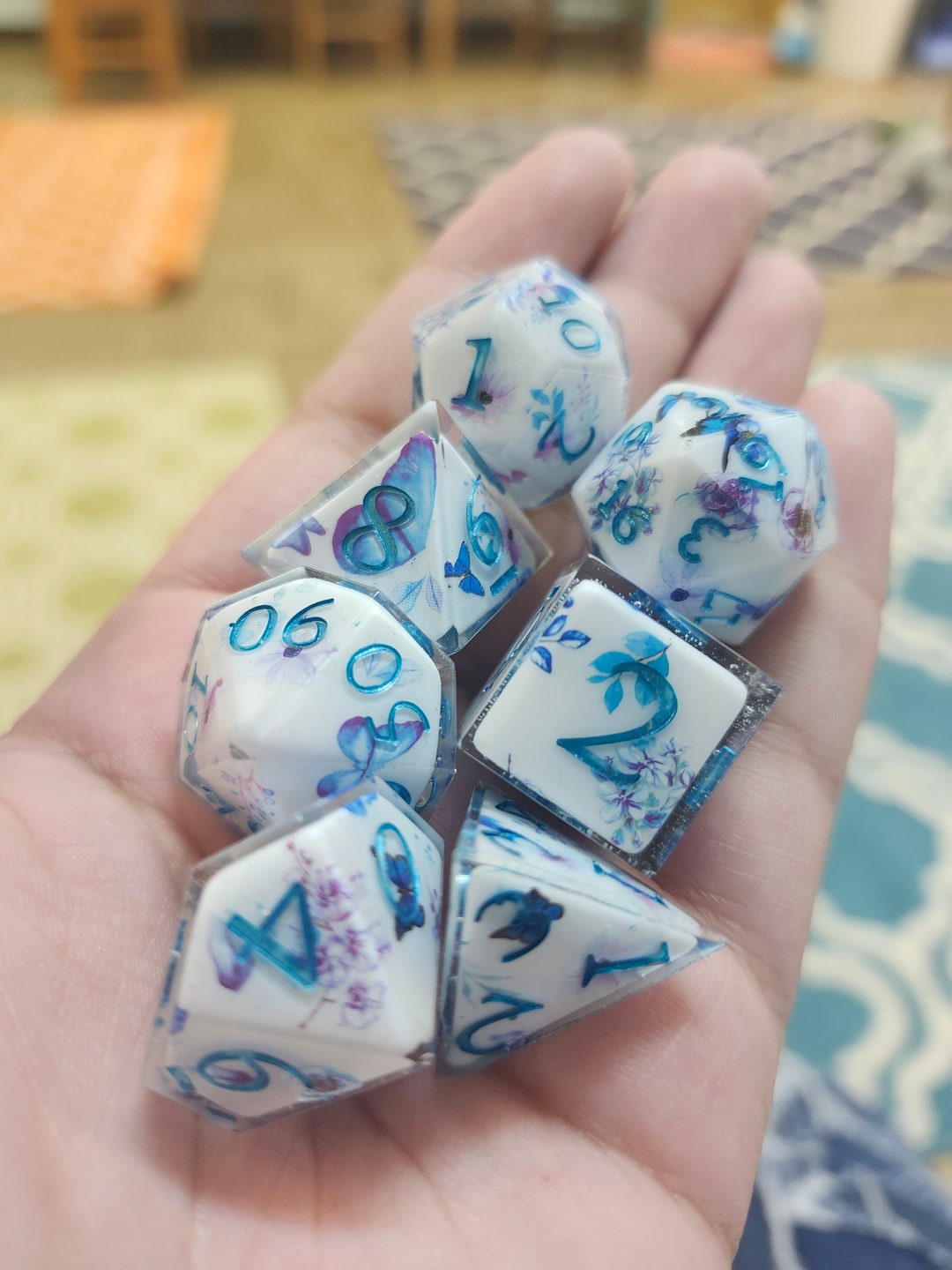 Porcelain Blue Dice Set - Etsy