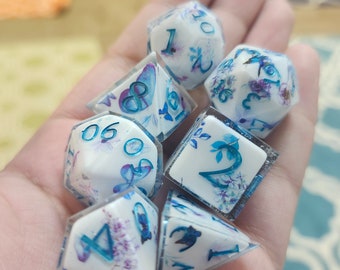 Regal Porcelain Dice | Teacup Dice | Floral Dice | Artisan Resin Dice ...