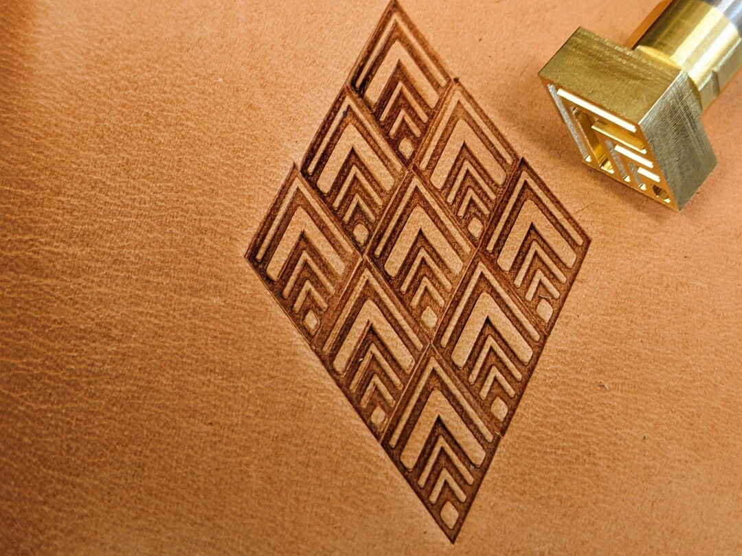 Lined Diamond Brass Leather Stamp B12 - Etsy