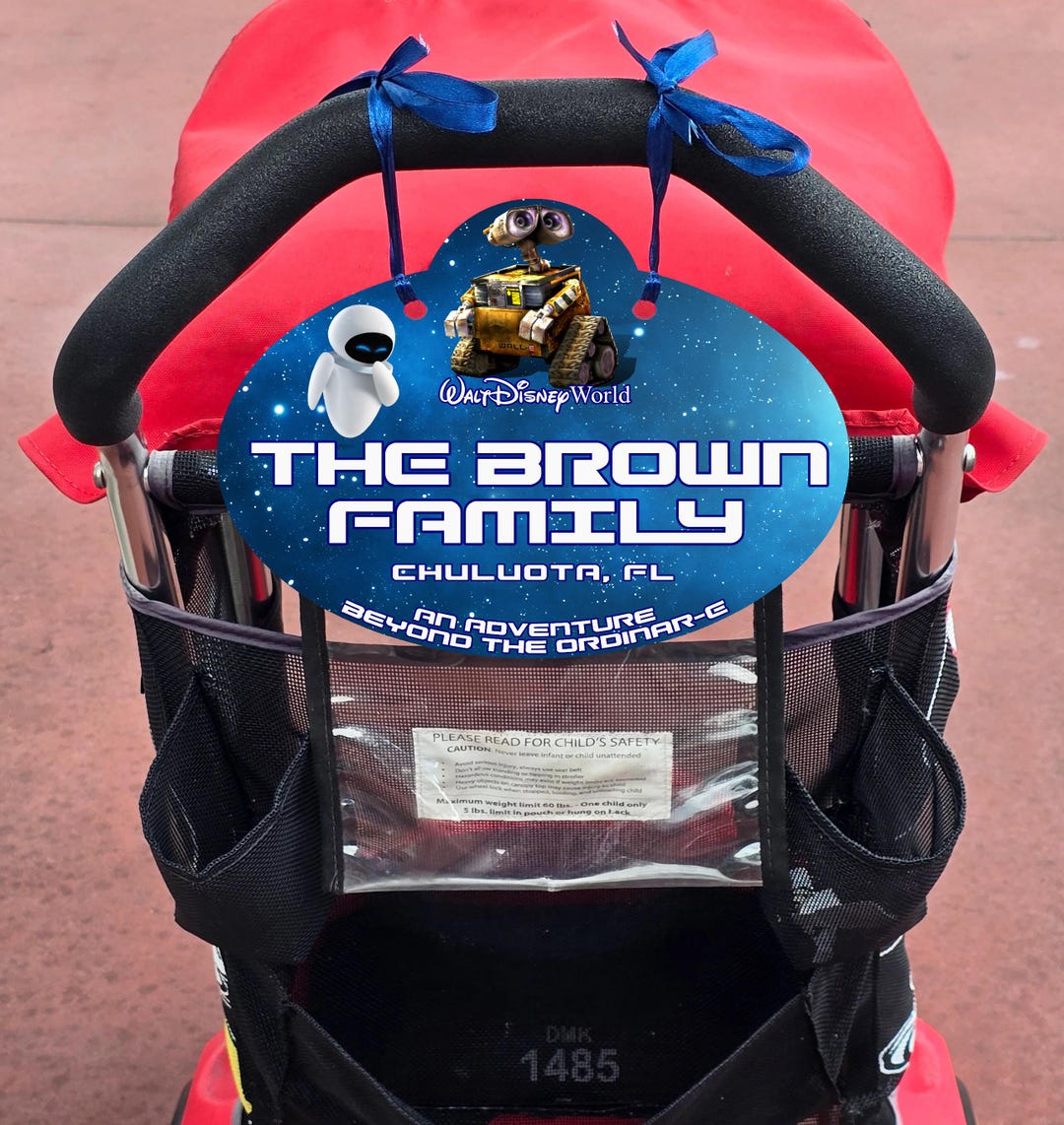Disney Wall-e Stroller Full Color Acrylic Nametag Sign 10" - Etsy