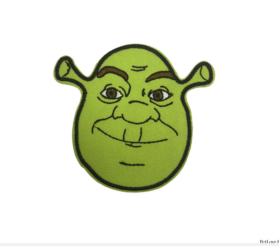 Green Ogre Face Patch – Embroidered Cartoon Style, Meme Vibes, Iron-on ...