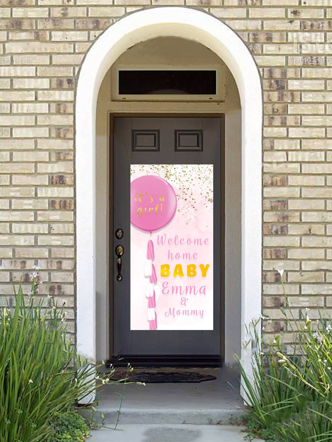 It's a Girl Door Banner/ Welcome Home Door Banner/ Mommy and Baby Door ...
