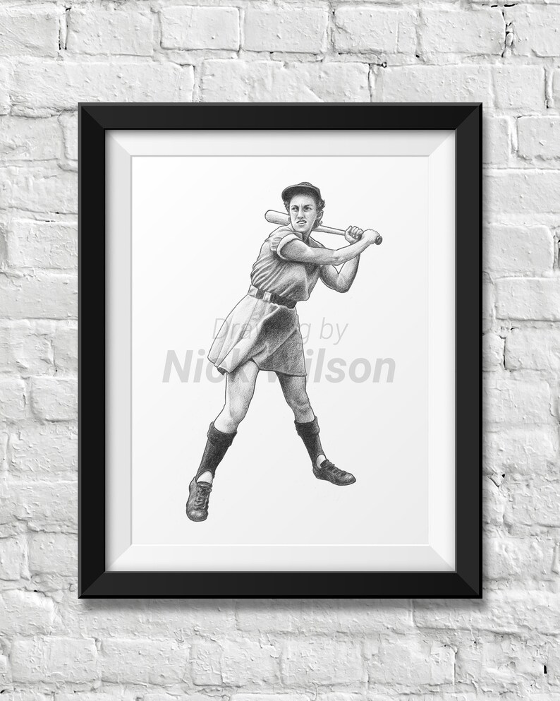 Dottie Kamenshek Pencil Art Print - Etsy