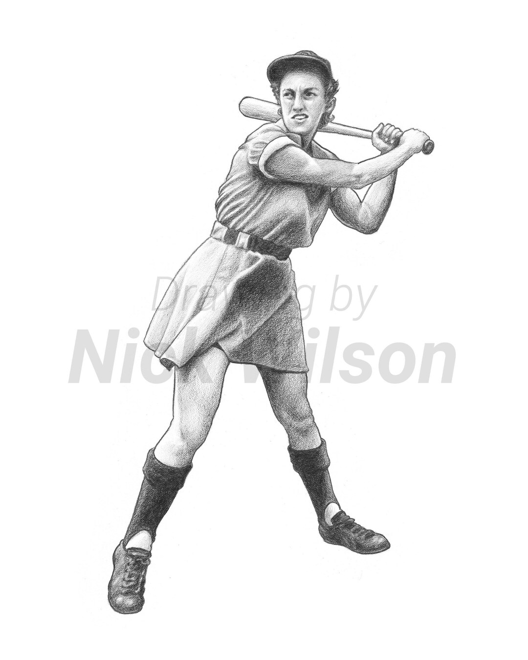 Dottie Kamenshek Pencil Art Print - Etsy