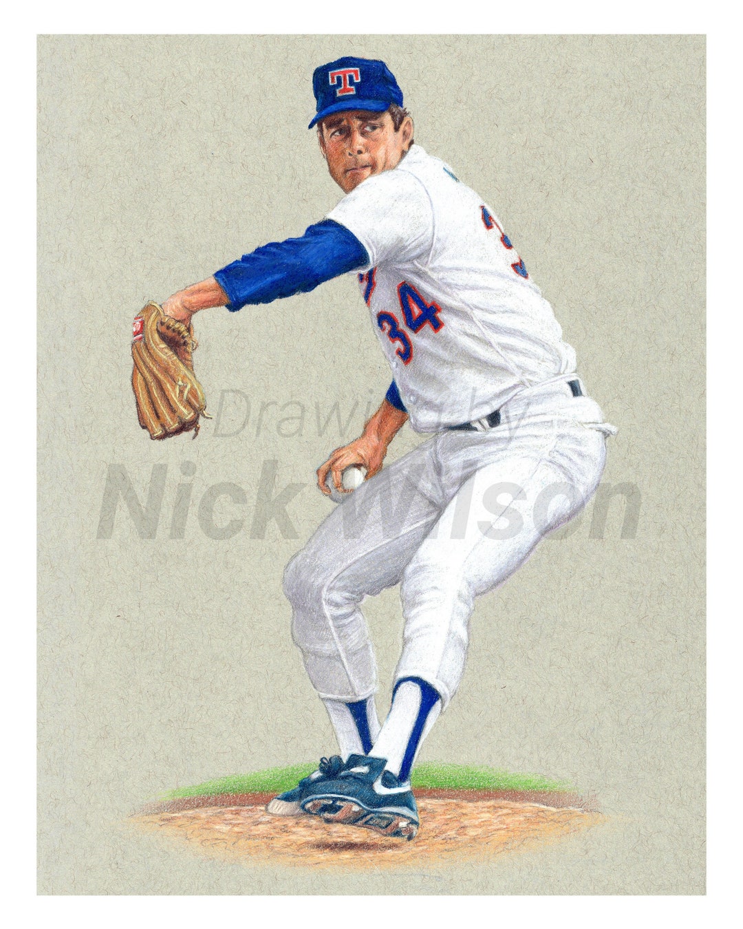 Nolan Ryan Colored Pencil Art Print - Etsy