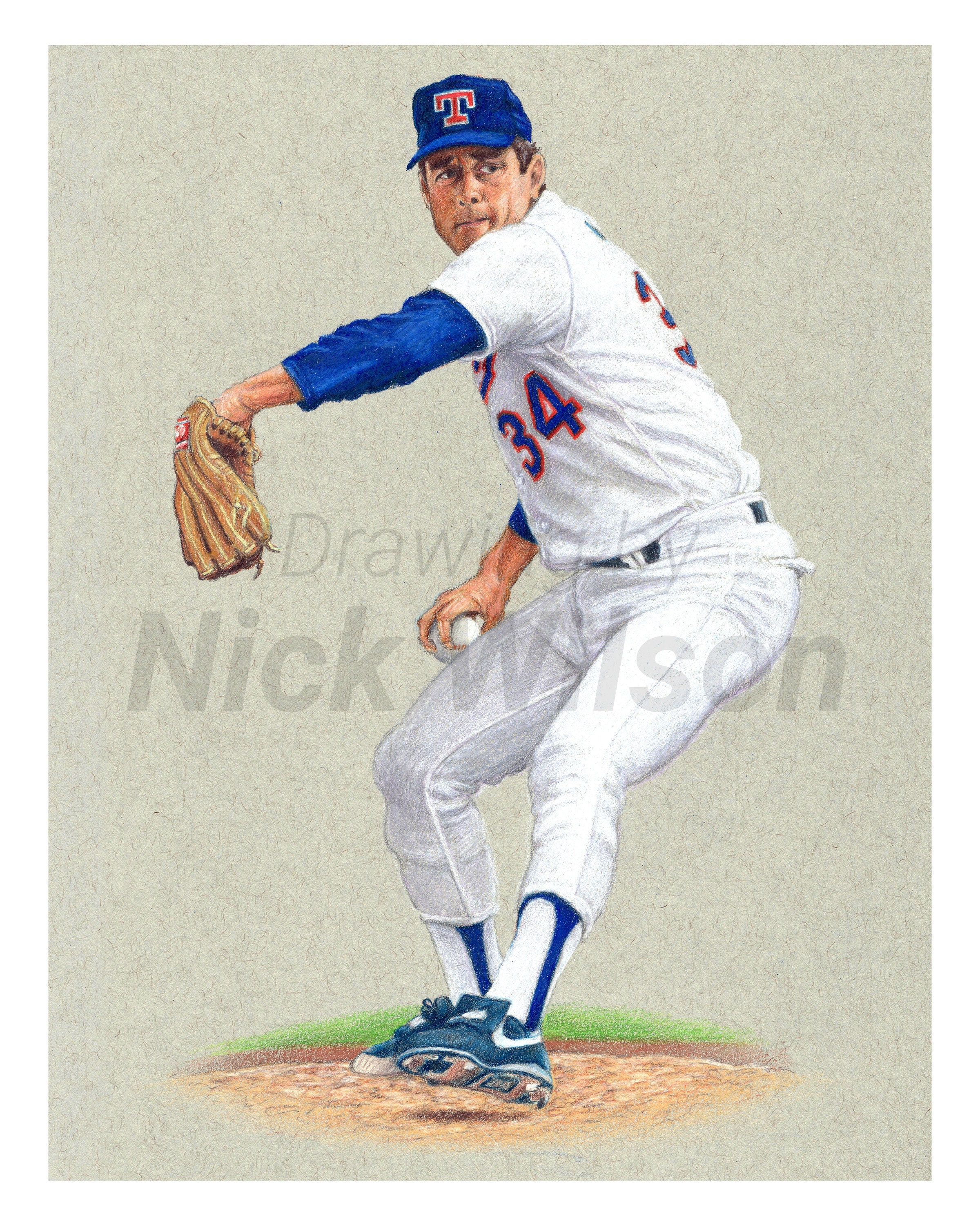 Nolan Ryan Colored Pencil Art Print - Etsy