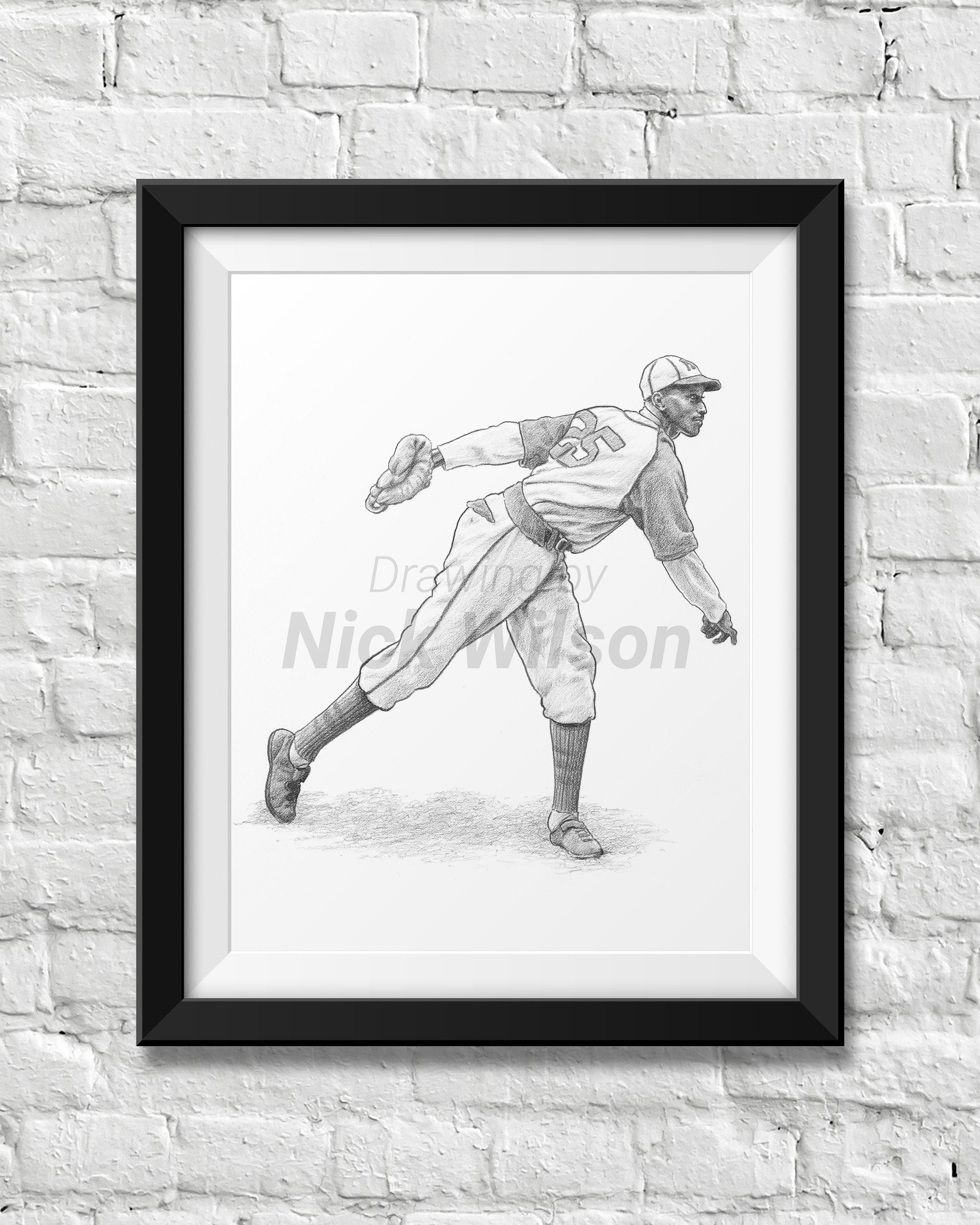 Satchel Paige Pencil Art Print - Etsy