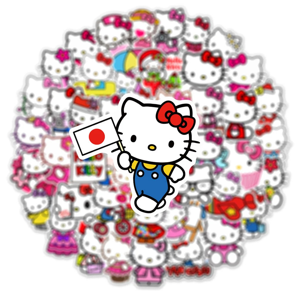 50 Hello Kitty Stickers, Cute Anime Stickers Kids Toy DIY Diary ...