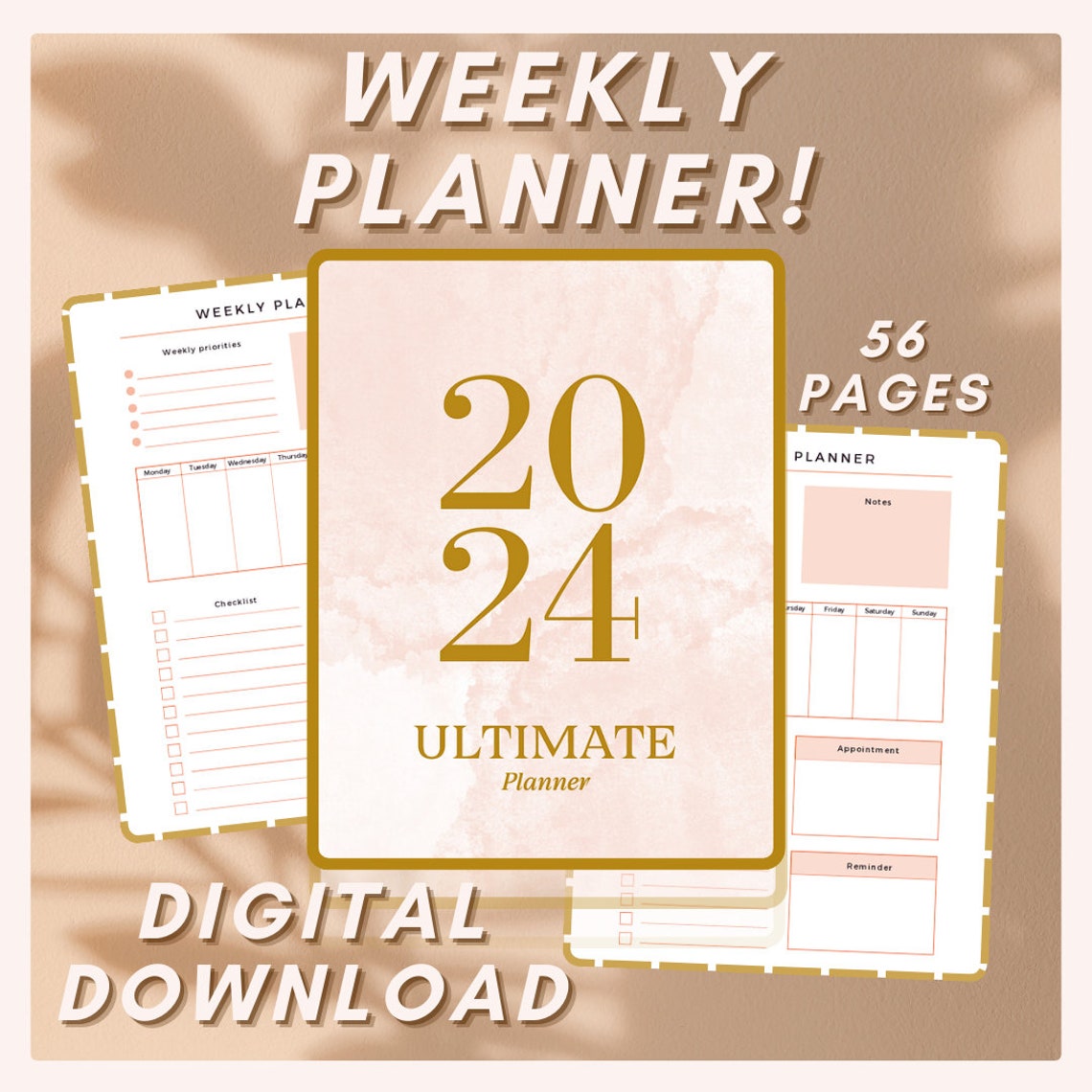 Undated Digital Planner Notebook, Goodnotes Planner, Digital Download ...