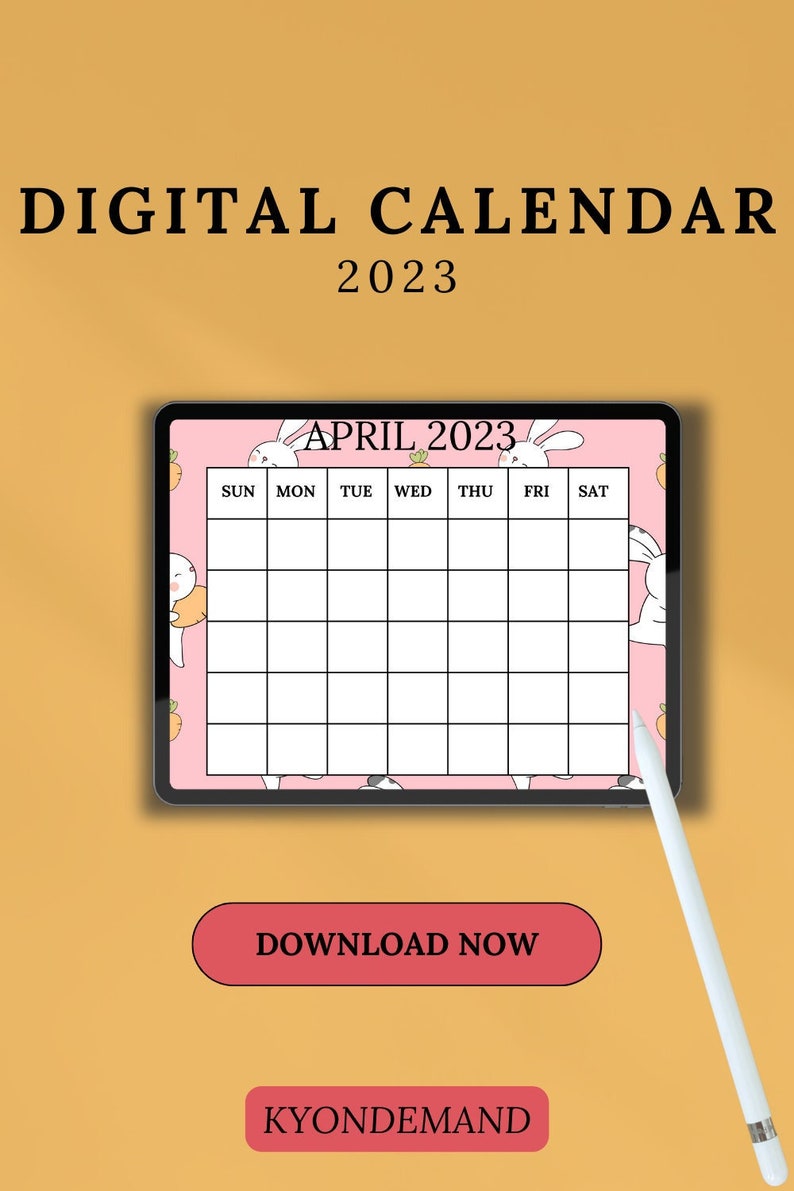Undated 2023 Monthly Calendar, Instant Download, PDF - Etsy