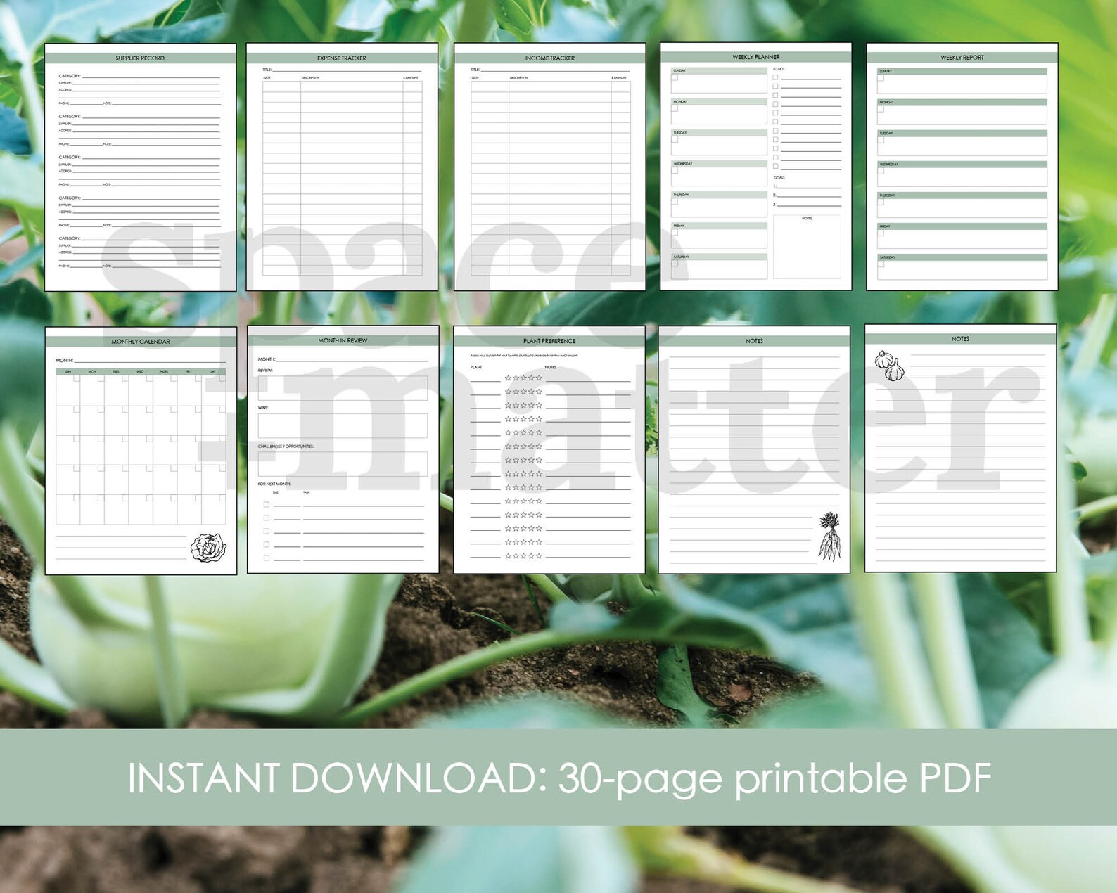 Produce Garden Guide Logbook Printable - 30 Pages / Instant Download ...