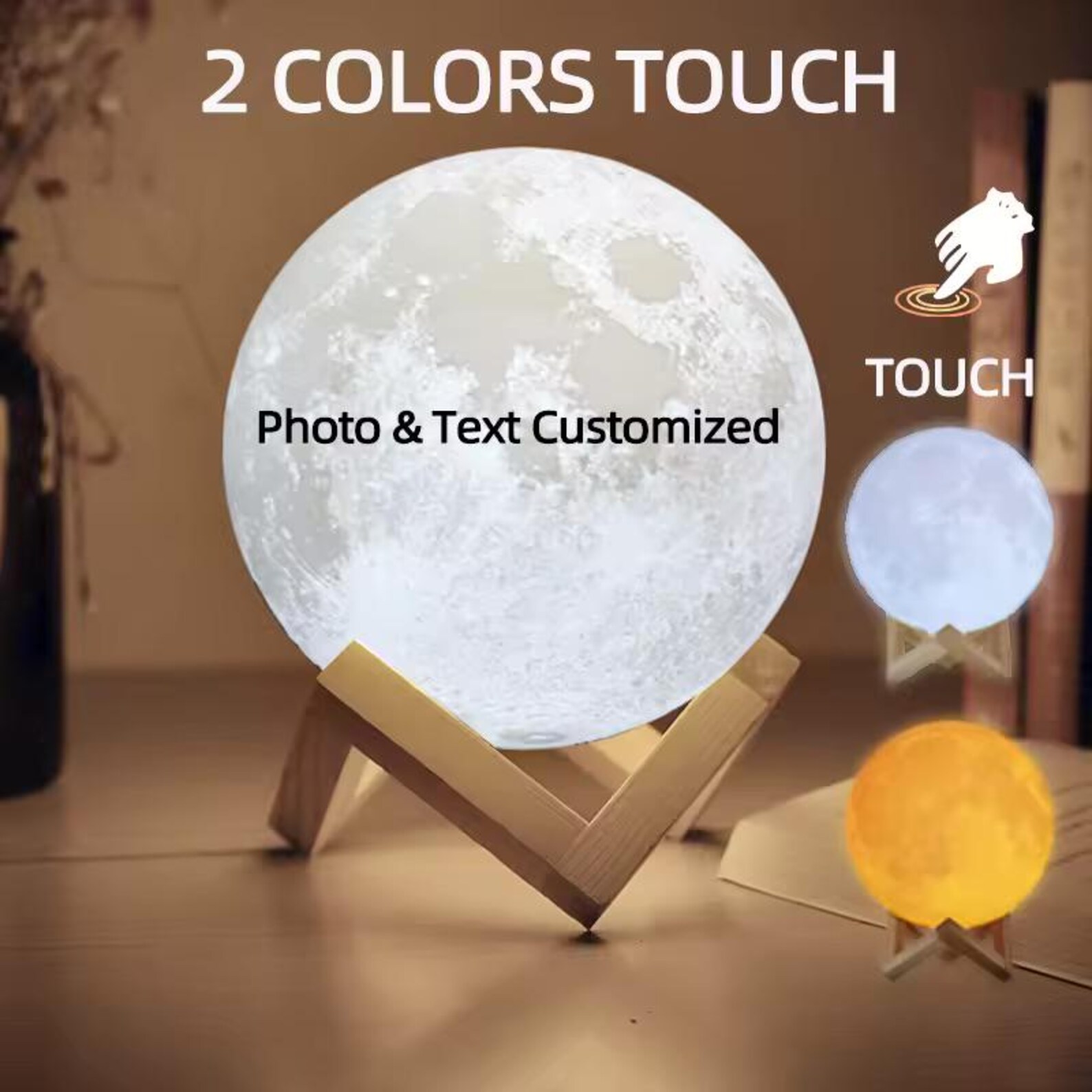 Personalized 3D Moon Lamp With Custom Photo Print Picture Night Light ...