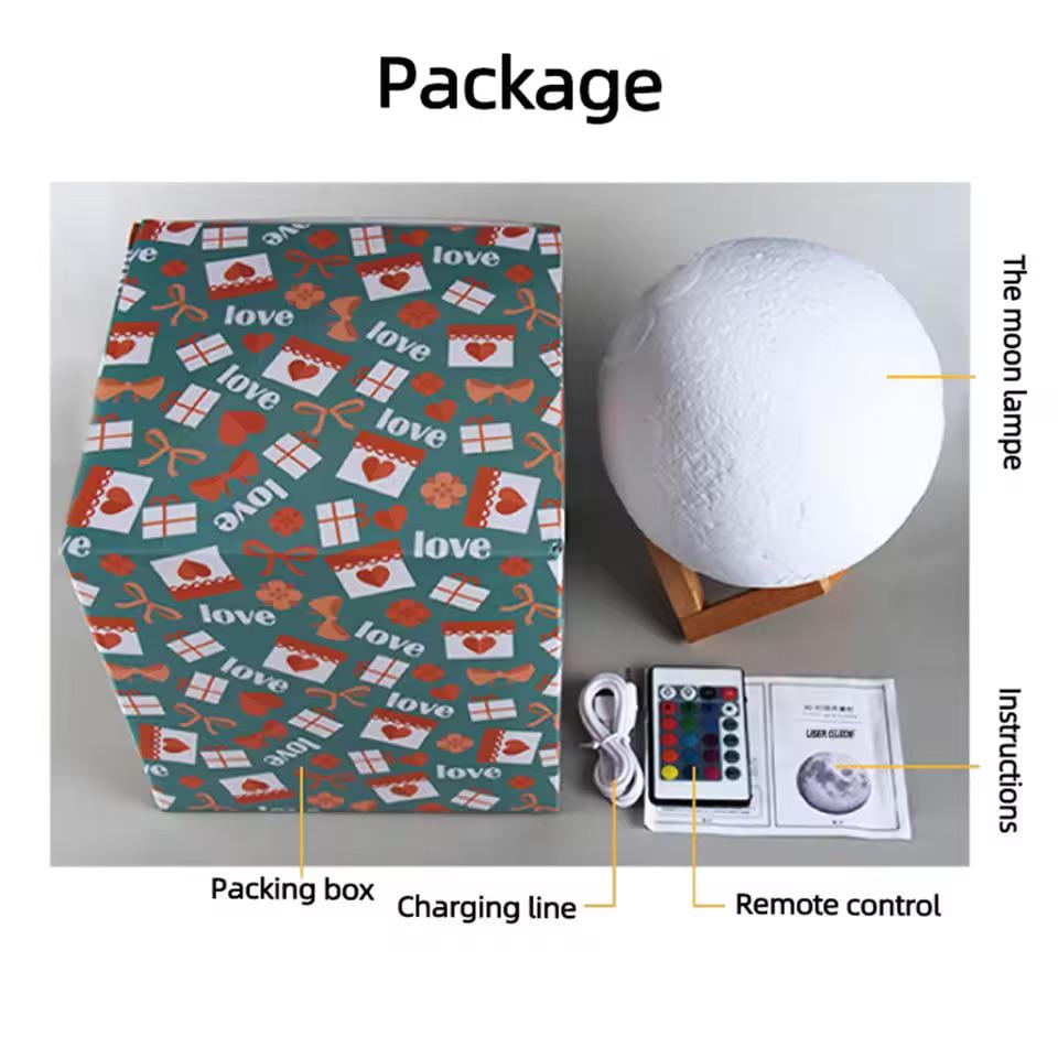 Personalized 3D Moon Lamp With Custom Photo Print Picture Night Light ...