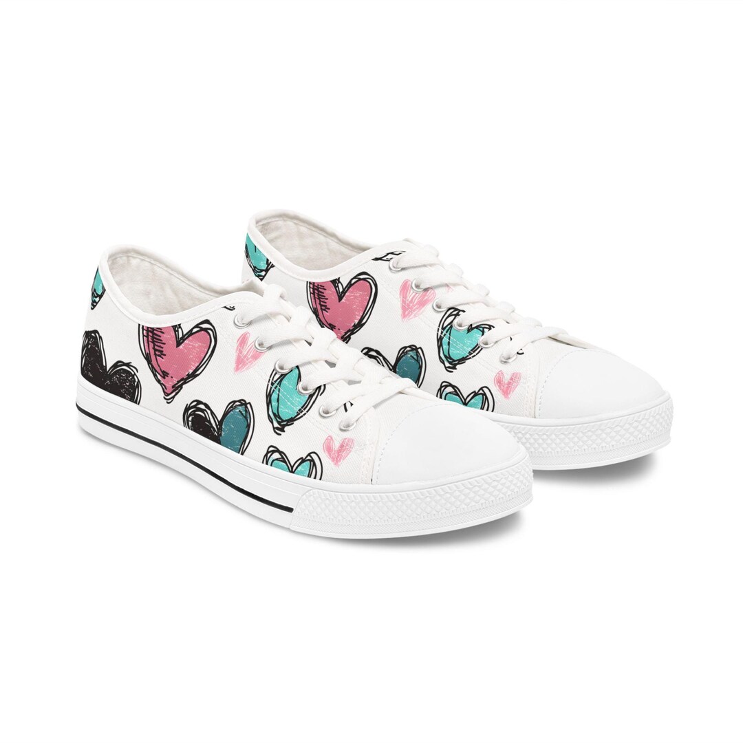 Heart Valentine Sneakers, Shoes for Women, Unique Valentines Day Gift ...