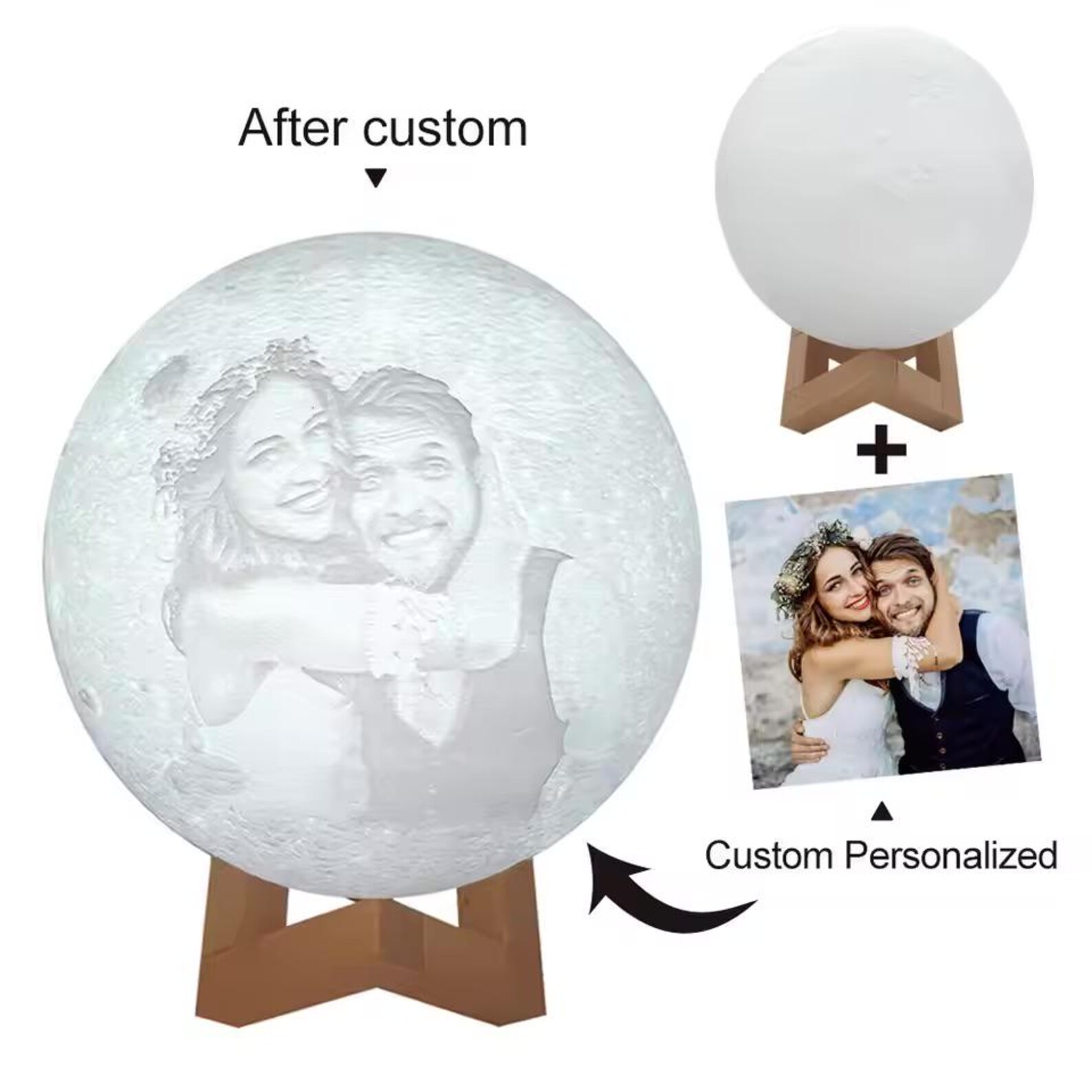 Personalized 3D Moon Lamp With Custom Photo Print Picture Night Light ...