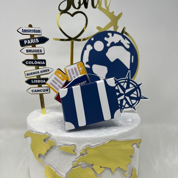 Travel Cake Topper - Etsy