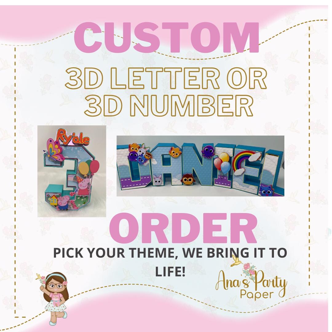 Custom 3D Letter or Number, 3D Letters ANY THEME - Etsy