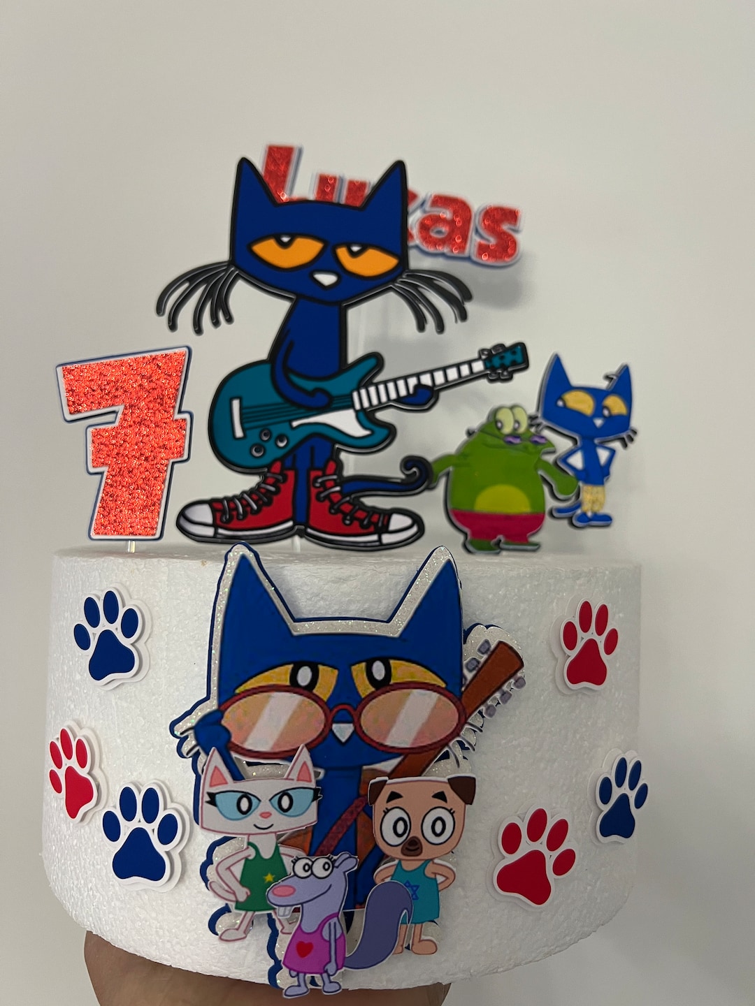 Cartoon Pete-the-cat Cake Topper - Etsy