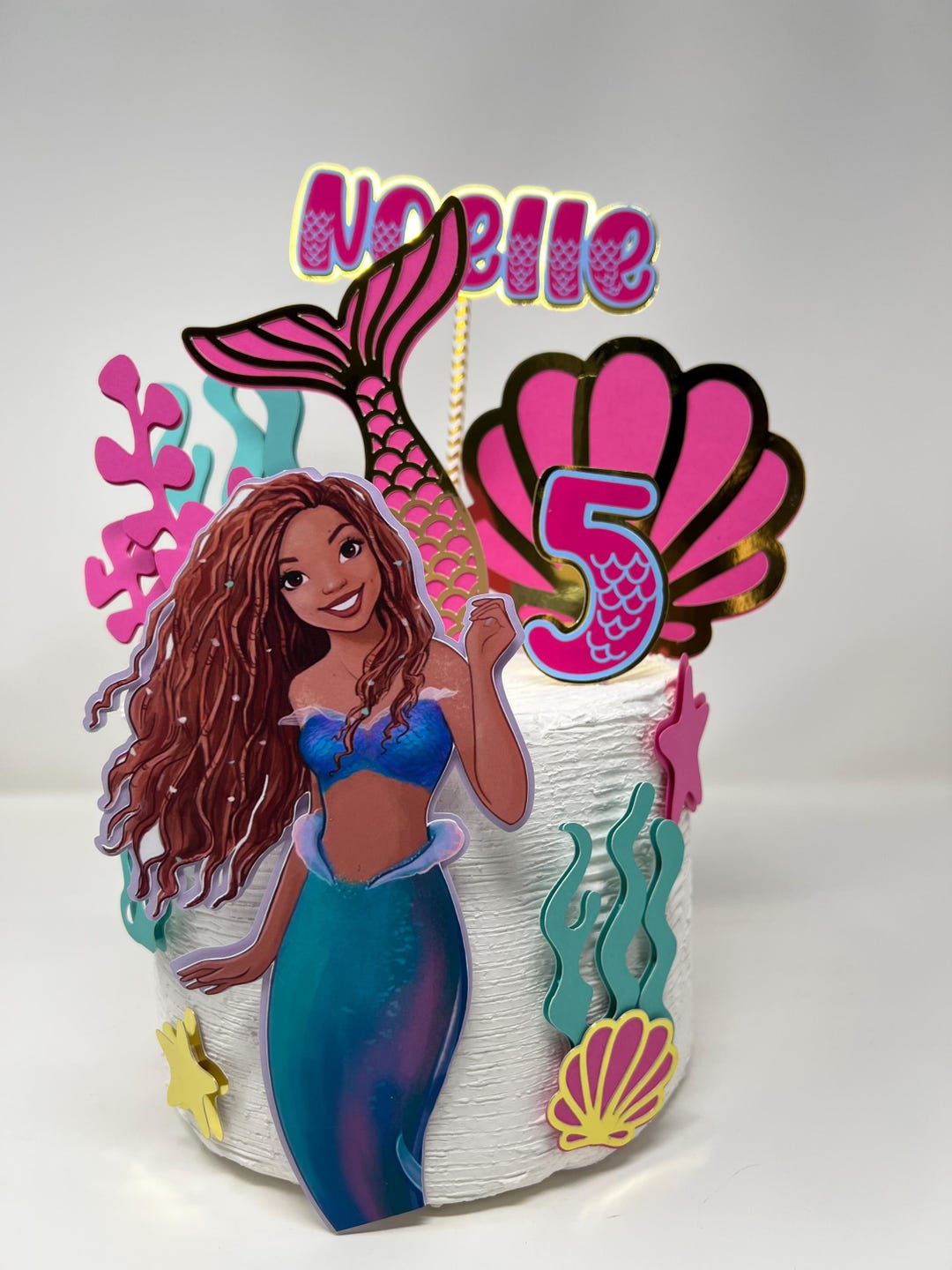 Black Little Mermaid Topper / Mermaid Inspired Cake Topper /new Little ...