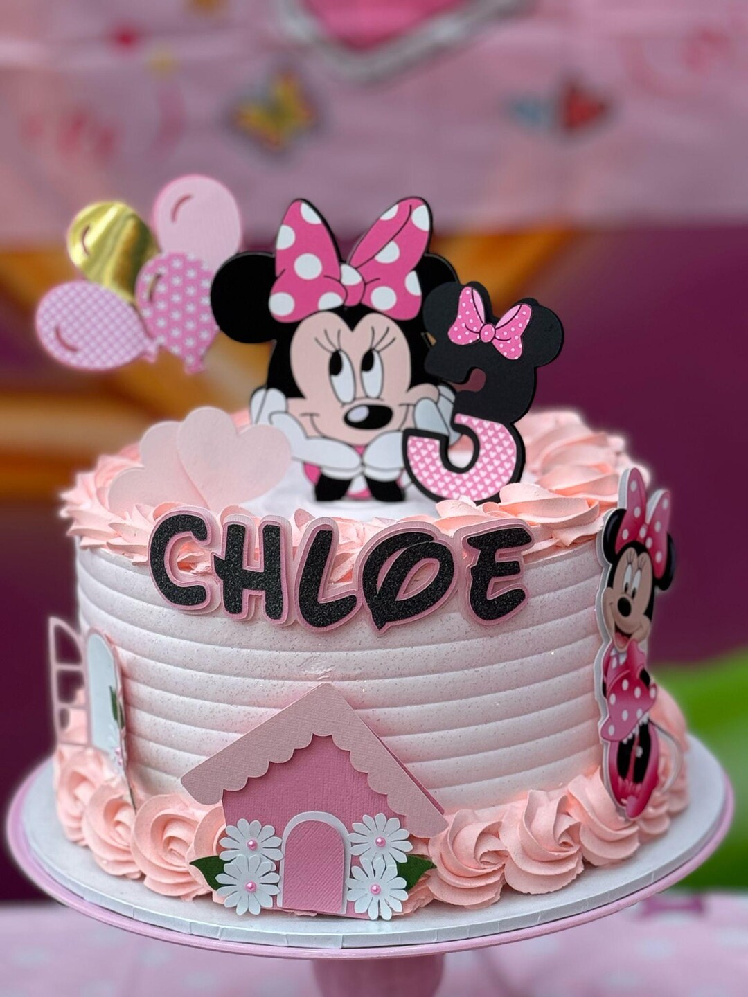 Personalized Minnie Mouse Cake Topper, Minnie Inspired Cake Topper ...