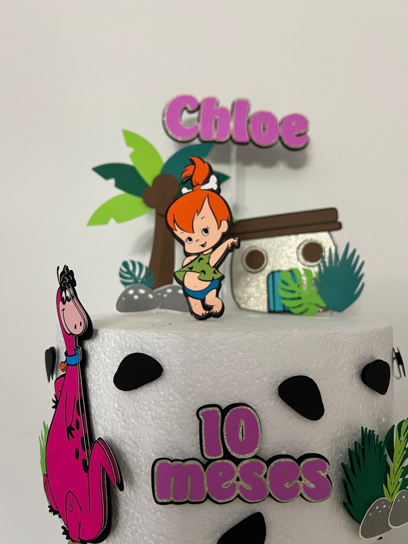 Pebbles Cake Topper The Flintstones Theme Cake Topper Etsy