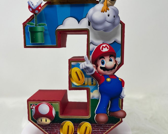 Super Mario Birthday Decor, Personalized 3D Numbers & Letters for Fun ...
