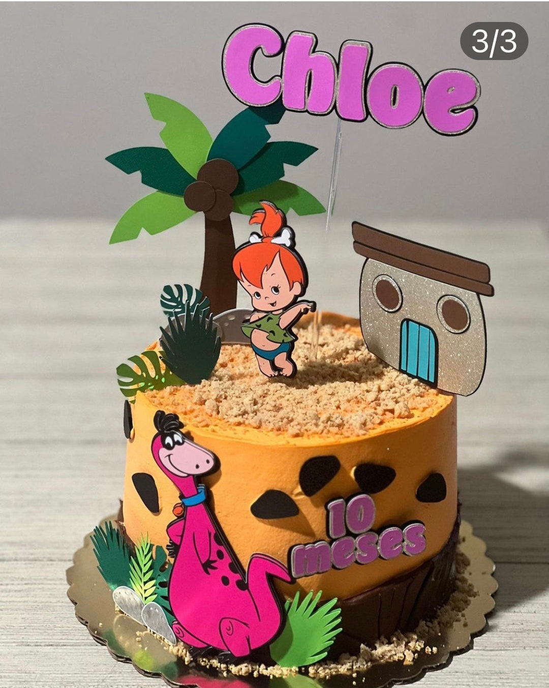 Pebbles Cake Topper The Flintstones Theme Cake Topper Etsy