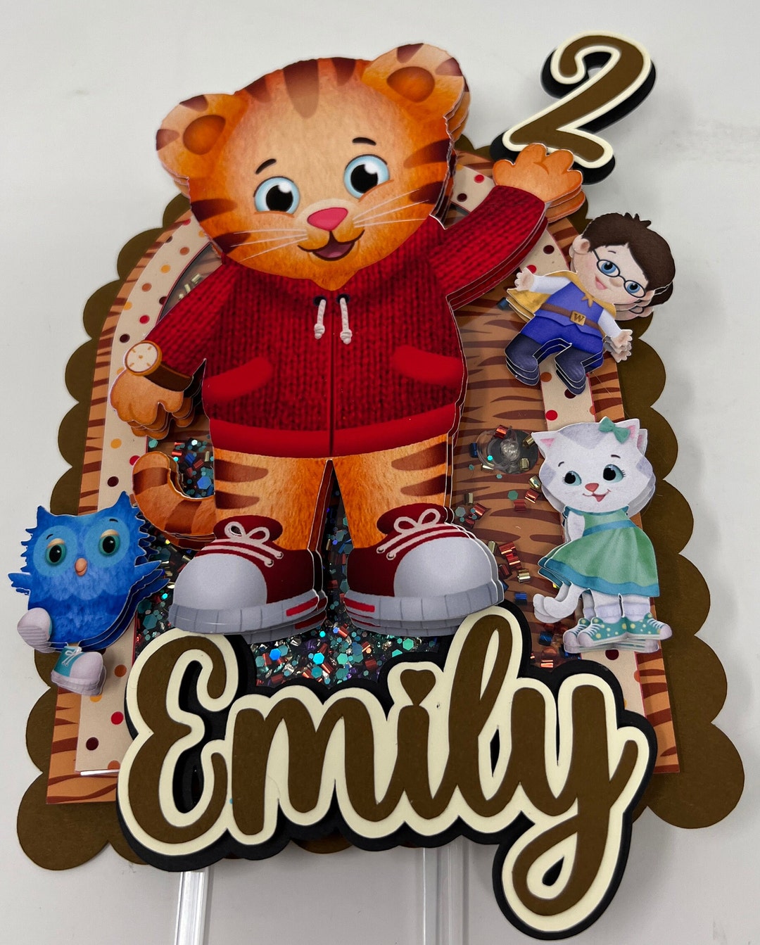 Daniel Tiger Shaker Cake Topper, Daniel the Tiger Customized, Daniel ...