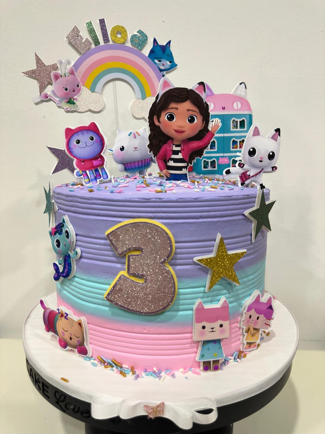 Gabby's Dollhouse Cake Topper, Personalized Gabby Dollhouse Party Decor ...
