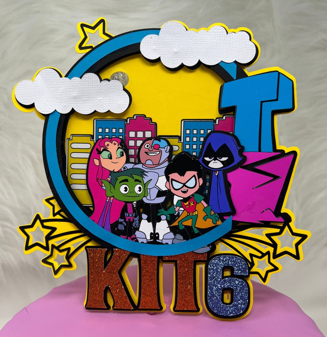 Teen Titans Cake Topper, Teen Titans Birthday, Teen Titans Shaker Cake ...