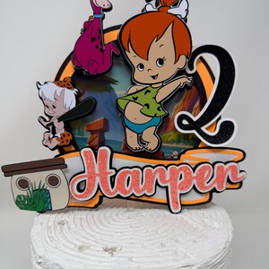 Pebbles Cake Topper, the Flintstones Theme Cake Topper, Pebbles Party ...
