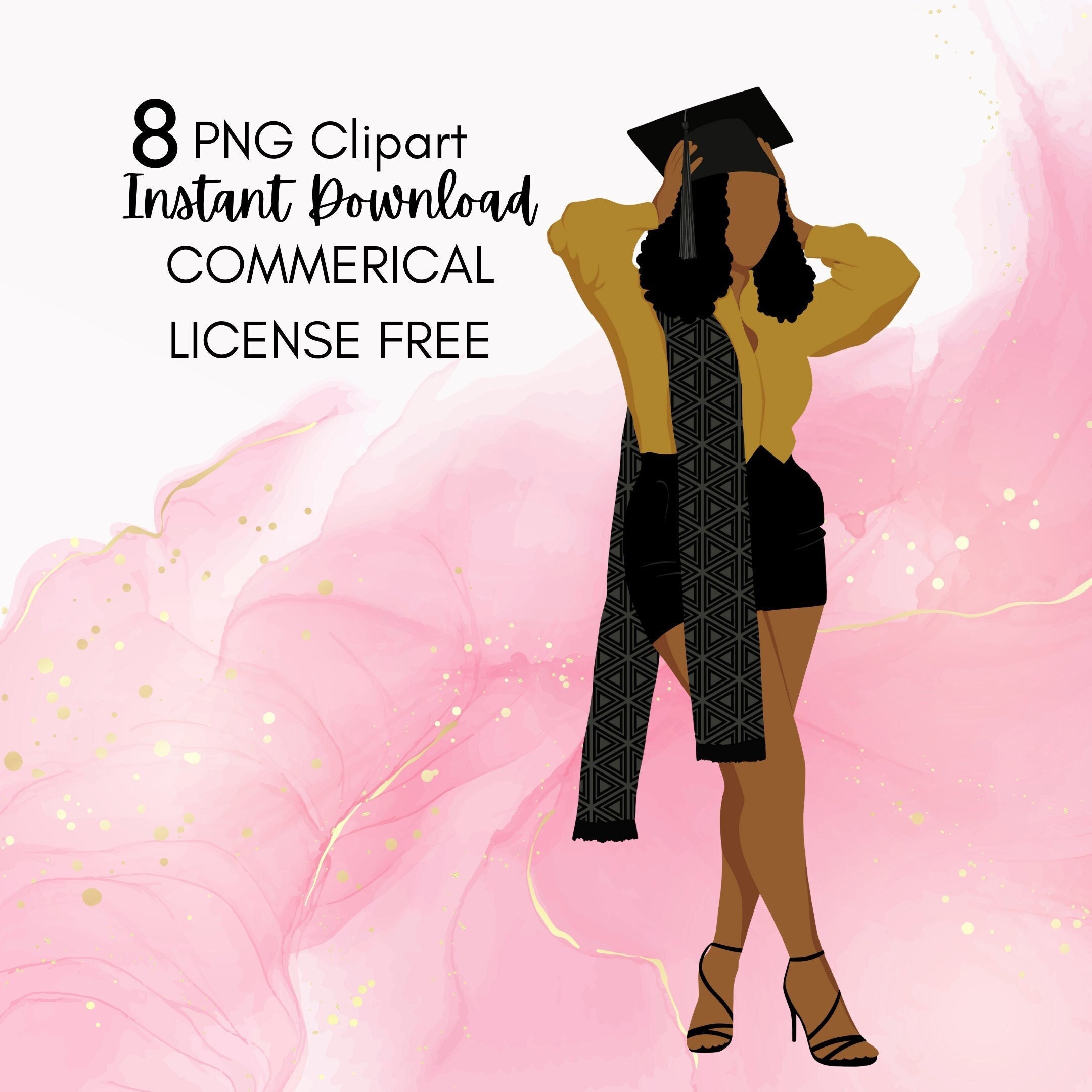 Grad Girl PNG Clipart, Graduation Clipart, Black Woman Clipart ...